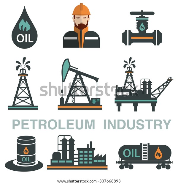 Set Oil Petroleum Vector Flat Icons Stock Vector (Royalty Free) 307668893