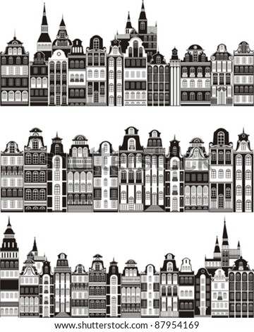 Set Old Cities Isolated On White Stock Vector (Royalty Free) 87954169 ...