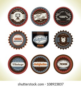 Set Old School Style Badge Stock Vector (Royalty Free) 108923837 ...