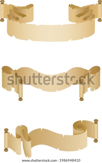 Set Old Scrolls Banners Ancient Parchments Stock Vector (Royalty Free ...