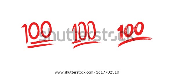 Set One Hundred Logo Icon Template Stock Vector (Royalty Free ...
