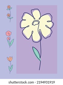 Set One Line Flowers Design Stock Vector (Royalty Free) 2194931919 ...