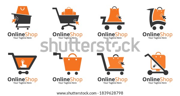 Set Online Shop Logo Designs Template Stock Vector (Royalty Free ...
