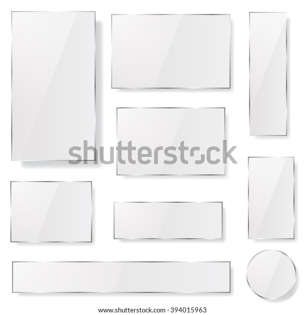Set Opaque Glass Plates Different Shapes Stock Vector (Royalty Free ...