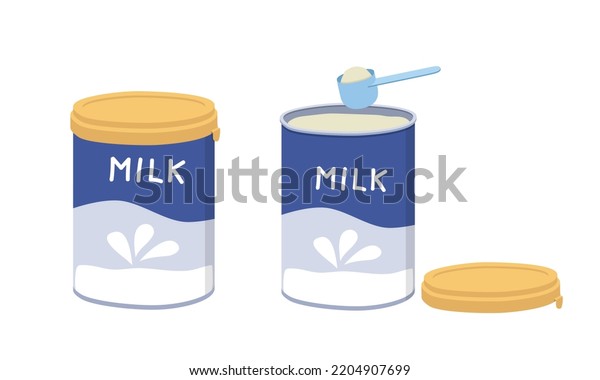 Set Opened Closed Baby Milk Powder Stock Vector (Royalty Free ...