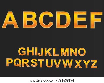 Set Orange Letters On Black Background Stock Vector (Royalty Free ...