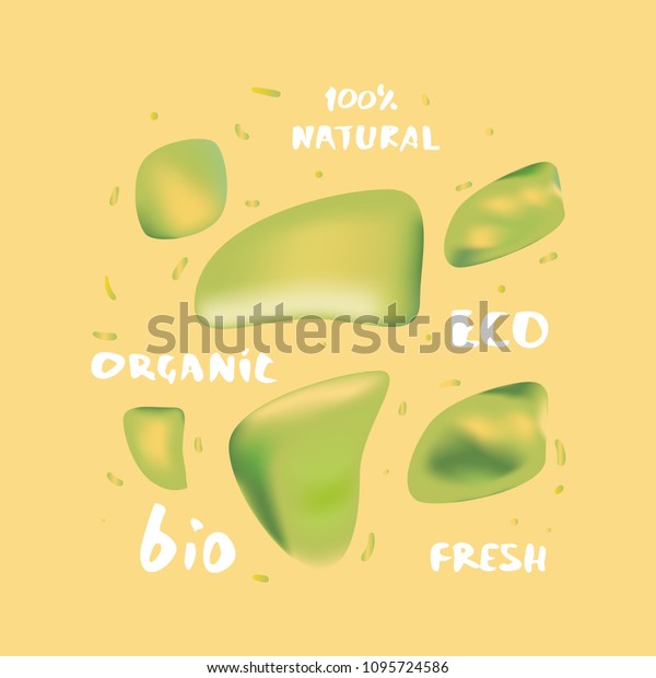 Set Organic Shapes Text Handwritten Lettering Stock Vector (Royalty ...
