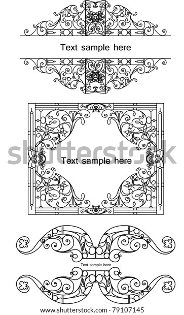 Set Ornate Vintage Borders Stock Vector (Royalty Free) 79107145