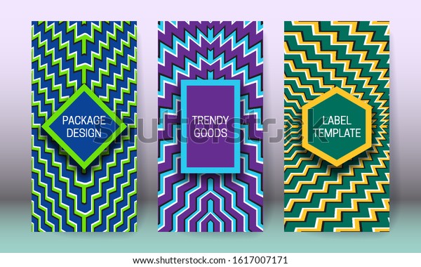 Set Packaging Design Optical Illusion Backgrounds: เวกเตอร์สต็อก (ปลอด ...