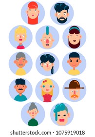 Set Packs Faces Icons Emotions Stock Vector (Royalty Free) 1075919018 ...