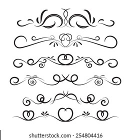 Set Page Decoration Line Drawing Design Stock Vector (Royalty Free ...
