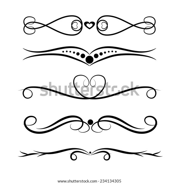 Set Page Decoration Line Drawing Design Stock Vector (Royalty Free ...