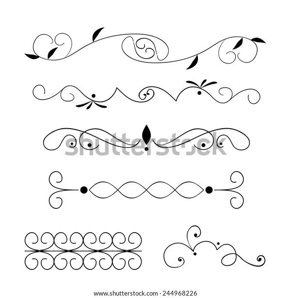 Set Page Decoration Line Drawing Design: стоковая векторная графика ...