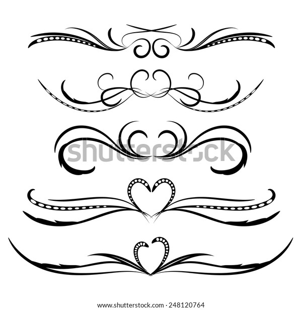 Set Page Decoration Line Drawing Design Stock Vector (Royalty Free ...
