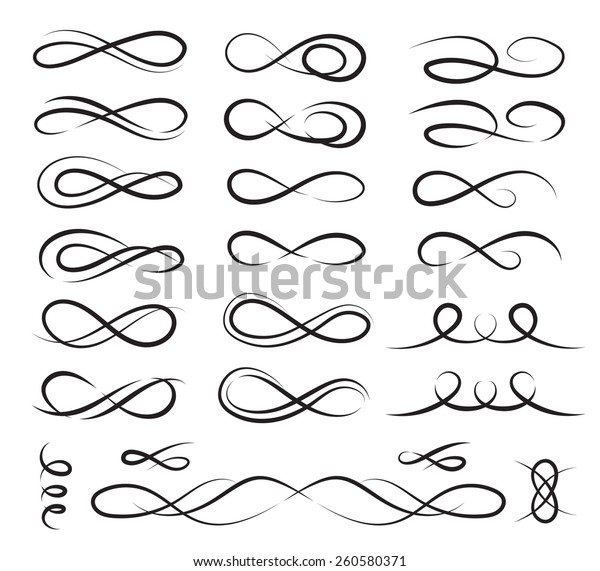 Set Page Decoration Line Drawing Design Stock Vector (Royalty Free ...