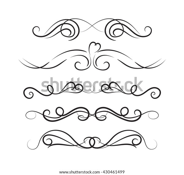 Set Page Decoration Line Drawing Design Stock Vector (Royalty Free ...