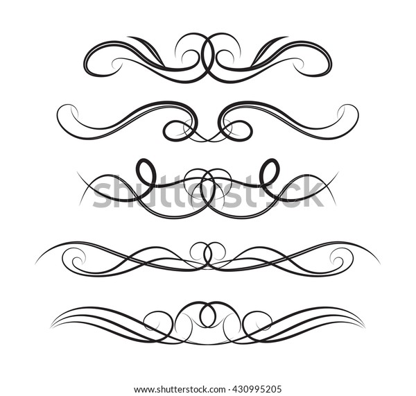 Set Page Decoration Line Drawing Design Stock Vector (Royalty Free ...