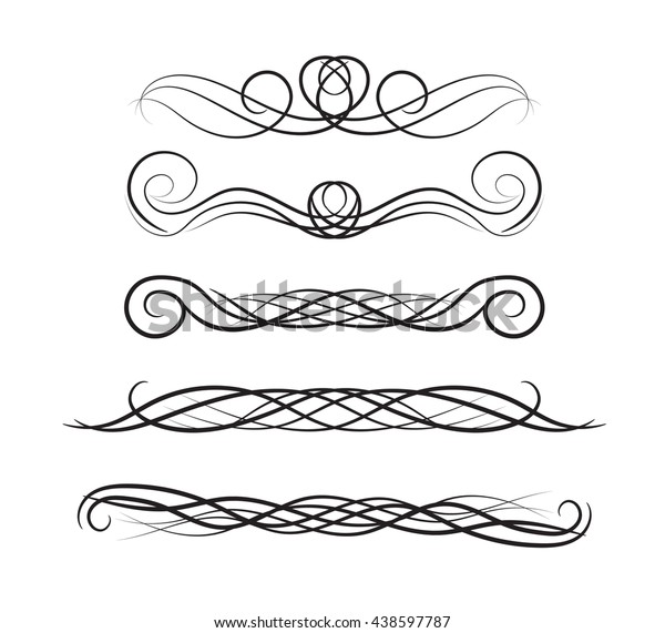 Set Page Decoration Line Drawing Design: เวกเตอร์สต็อก (ปลอดค่า ...