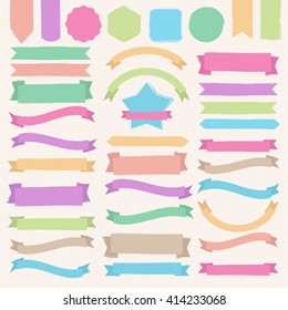 Set Painted Brush Style Label Illustrator Stock Vector (Royalty Free ...