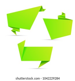 Set Paper Banners Origami Ribbonsvector Illustration Stock Vector ...