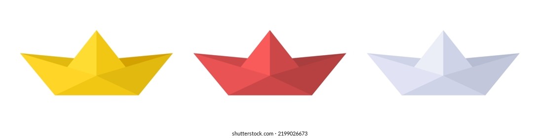 Set Paper Boats Three Paper Boats Stock Vector (Royalty Free ...