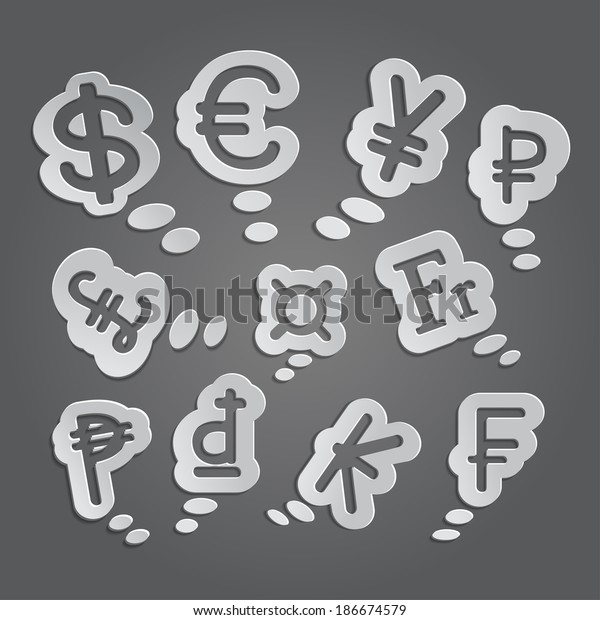 Set Paper Characters Money Stock Vector (Royalty Free) 186674579 ...
