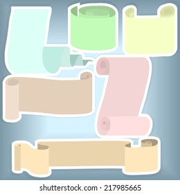 Set Paper Color Scrolls Design Elements Stock Vector (Royalty Free ...