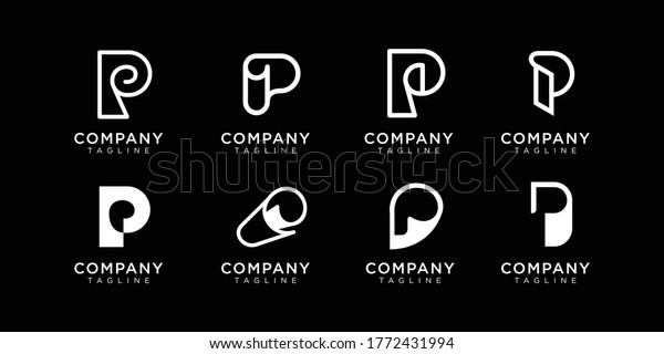 Set Paper Logo P Design Unique Stock Vector (Royalty Free) 1772431994 ...