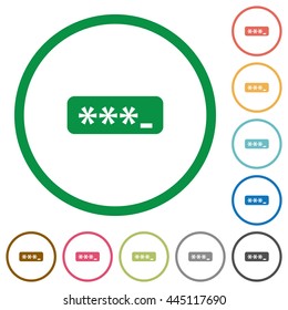 Set Password Typing Color Round Outlined Stock Vector (Royalty Free ...