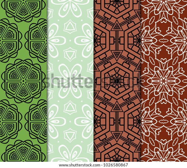 set of pastel colored geometric vector pattern. Vector illustration ...