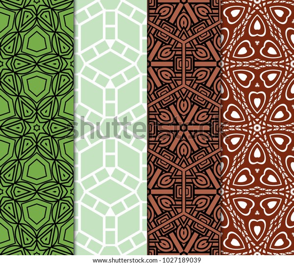 set of pastel colored geometric vector pattern. Vector illustration ...