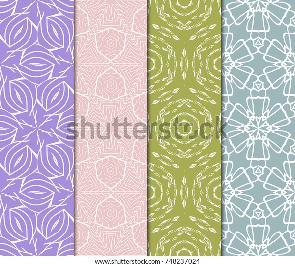 Set Pastel Geometric Print Seamless Vector Stock Vector (Royalty Free ...