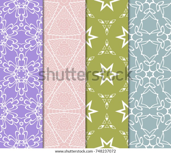 Set Pastel Geometric Print Seamless Vector Stock Vector (Royalty Free ...