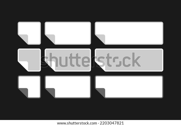 Set Peeled Corner Rectangle Sticker Vector Stock Vector (Royalty Free ...