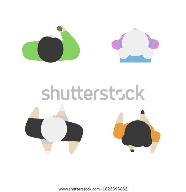 Set People Above Top View Simple Stock Vector (Royalty Free) 1023393682 ...