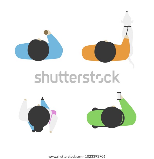 Set People Above Top View Simple 库存矢量图（免版税）1023393706 | Shutterstock
