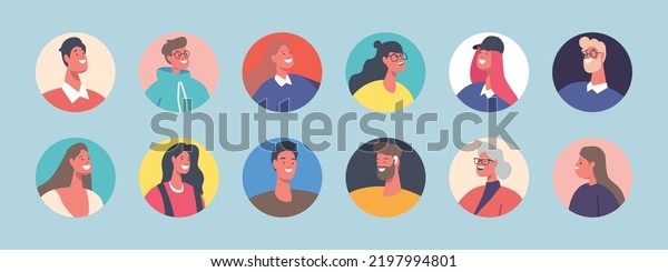 Set People Avatars Characters Different Ages Stock Vector (Royalty Free ...