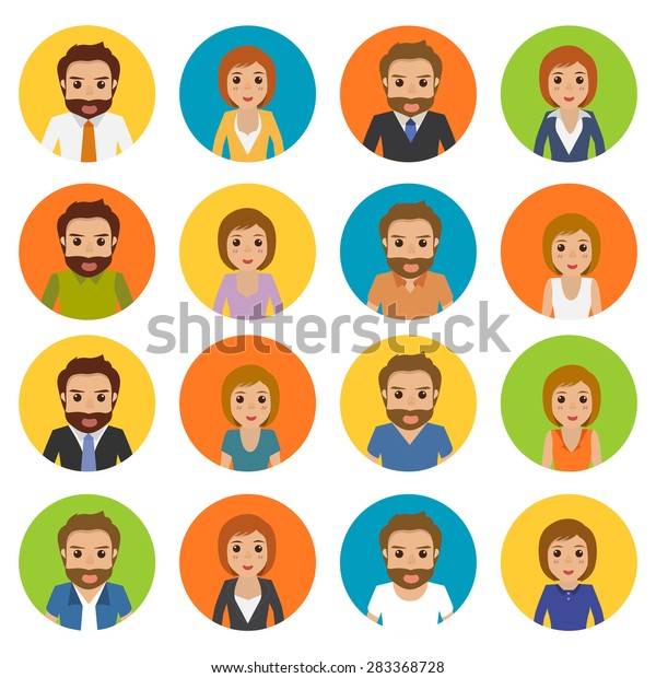 Set People Character Icon Stock Vector (Royalty Free) 283368728 ...