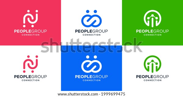 Set People Connection Logo Design Template Stock Vector (Royalty Free ...