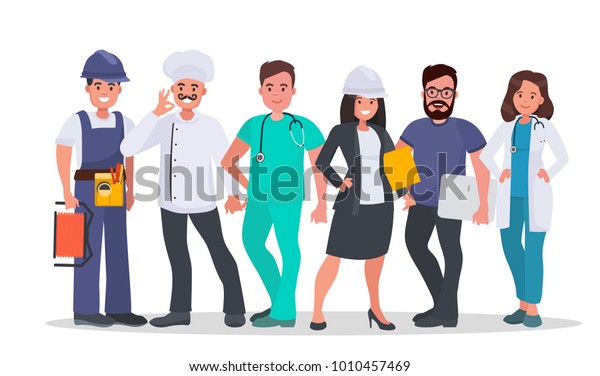 Set People Different Occupations Doctor Nurse 스톡 벡터(로열티 프리) 1010457469 ...