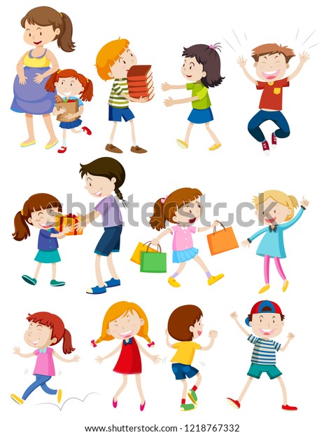 Set People Doing Activity Illustration Stock Vector (Royalty Free ...