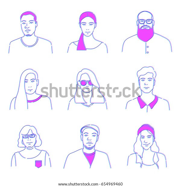 Set People Doodle Drawing Sketch Illustration Stock Vector (Royalty ...