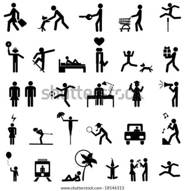 Set People Icons Stock Vector (Royalty Free) 18546313 | Shutterstock