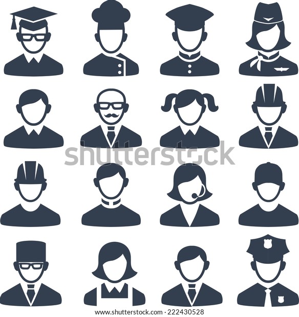 Set People Icons Stock Vector (Royalty Free) 222430528 Set People Icons Stock Vector (Royalty Free) 222430528
