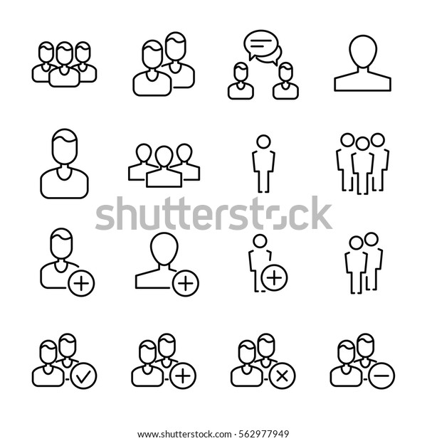 Set People Icons Modern Thin Line Stock Vector (Royalty Free) 562977949 ...