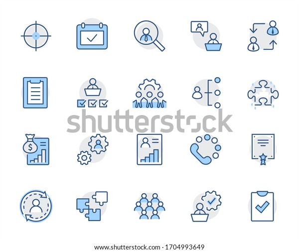 Set People Management Related Vector Line Stock Vector (Royalty Free ...