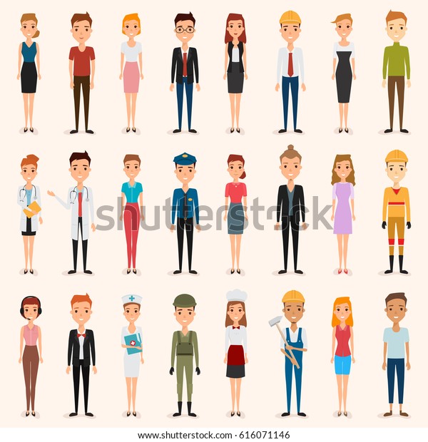 Set People Occupation Illustration Vector Flat Stock Vector (Royalty ...