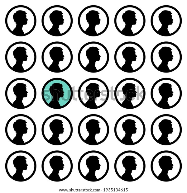 Set People Sign Isolated On White Stock Vector (Royalty Free ...
