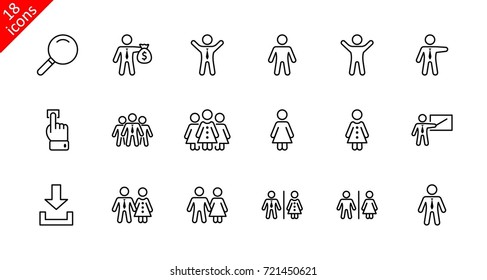 Set People Vector Line Icons Contains Stock Vector (Royalty Free) 721450621