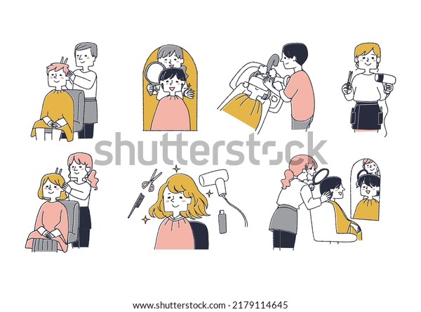 Set People Who Enjoy Time Beauty Stock Vector (Royalty Free) 2179114645 ...
